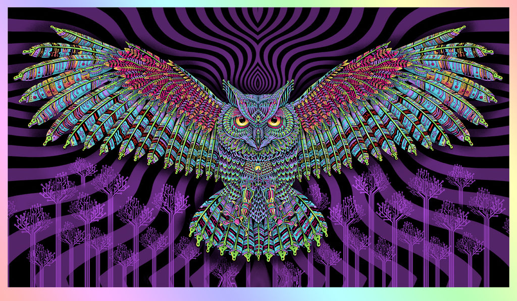 Electric Owl • Metal Print – Emek Studios